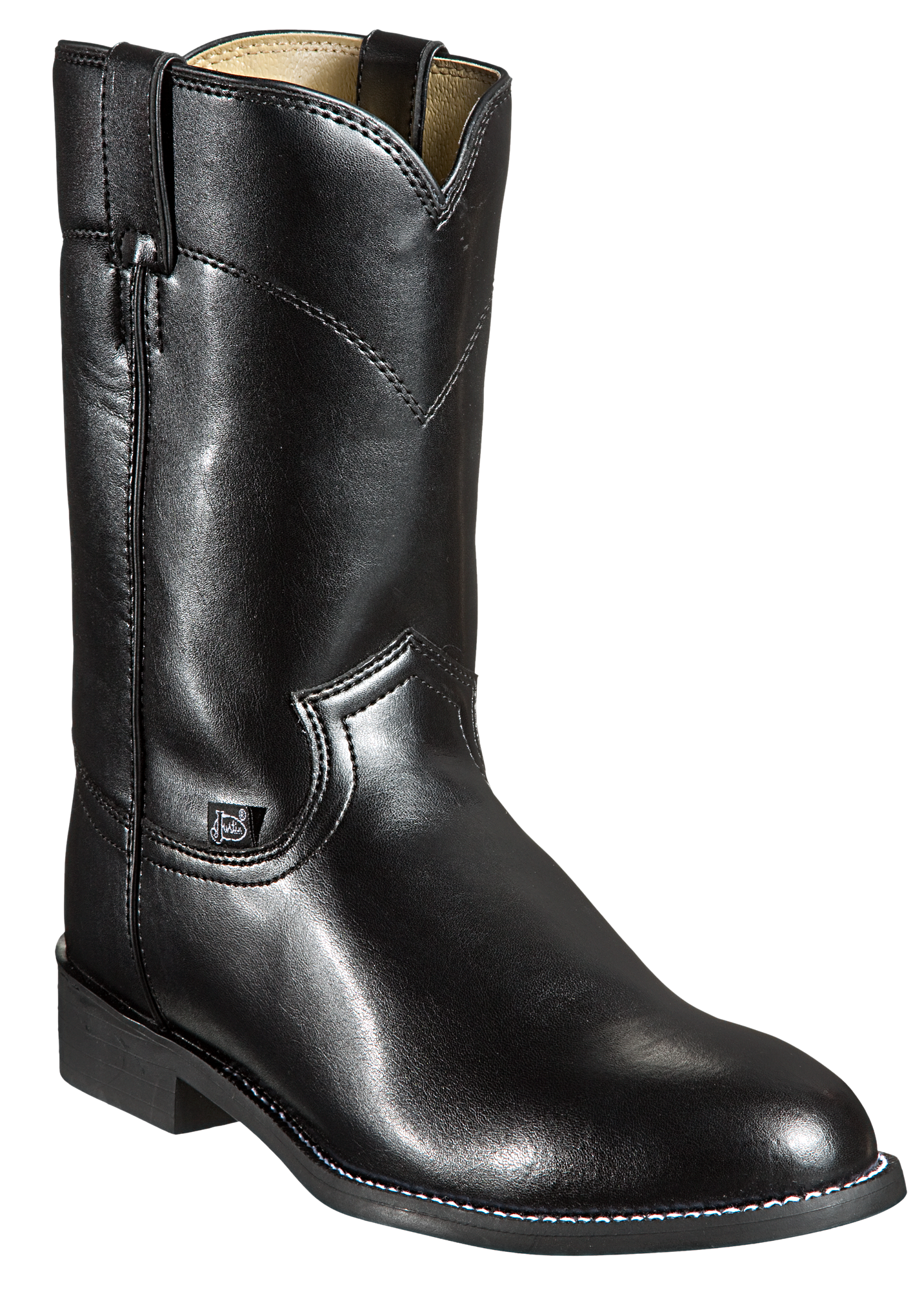 Justin Black Cow Roper Boots for Men | Bass Pro Shops